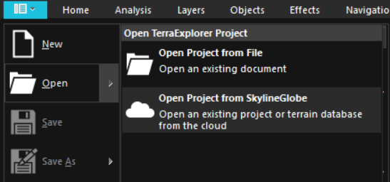 Create, Open, and Save a Project – Skyline