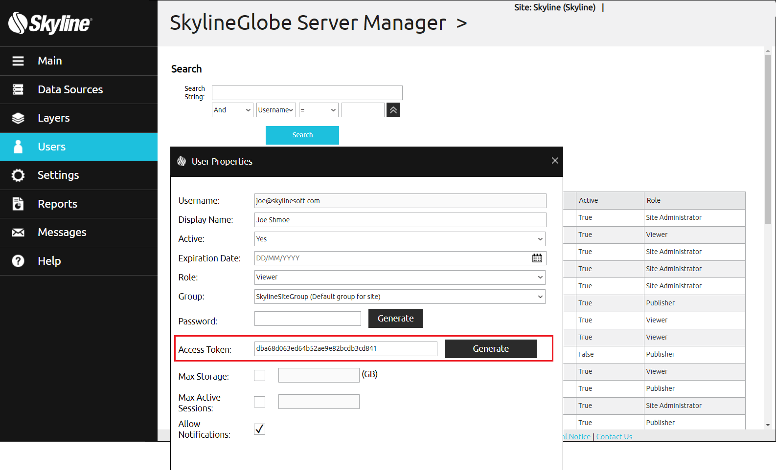 Access Tokens – Skyline